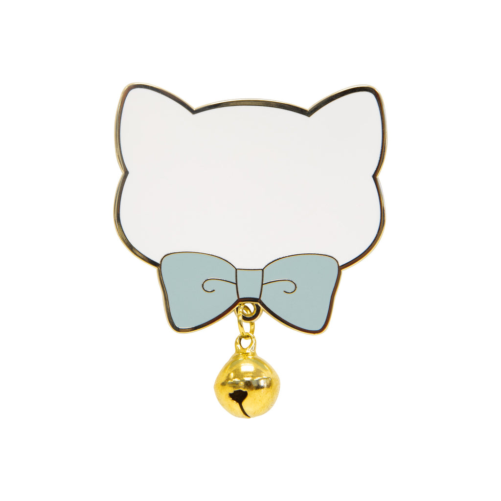 Sanshee - Blue Neko Name Tag Enamel Pin