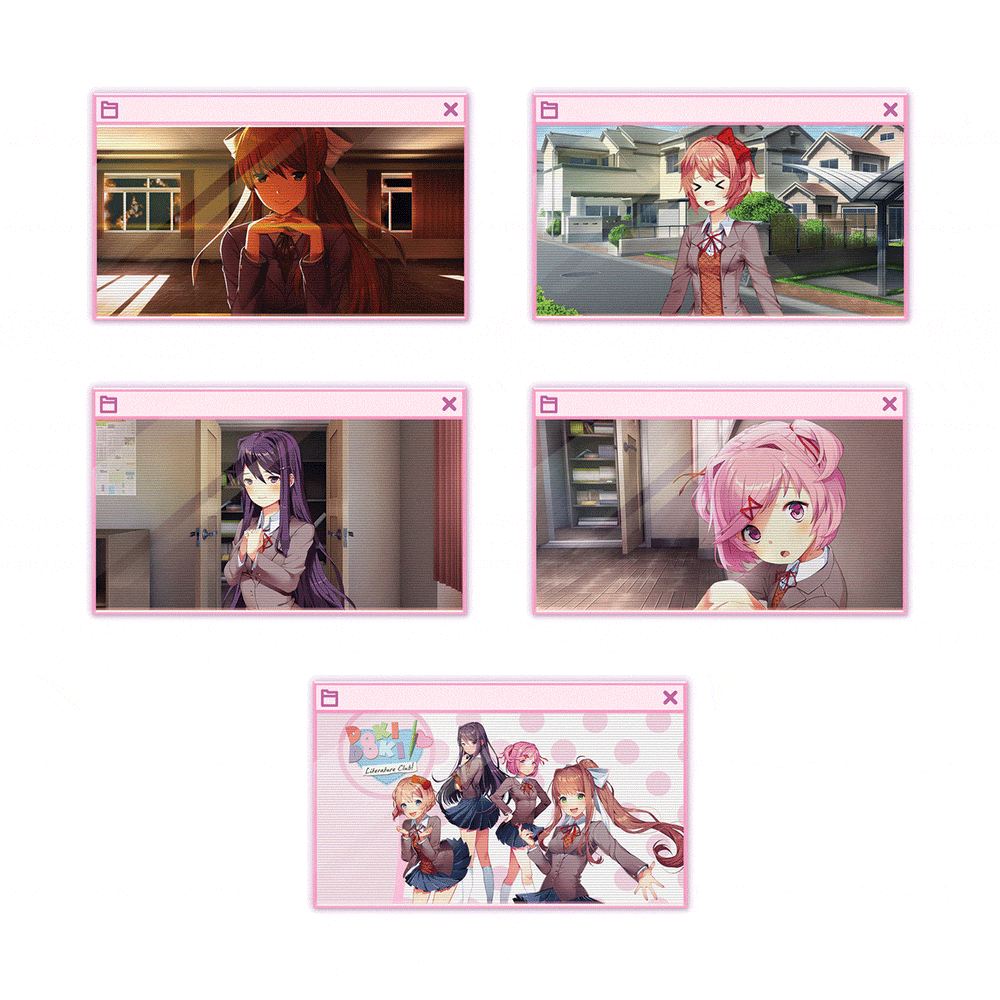 Doki Doki Literature Club - Window Lenticular Pins